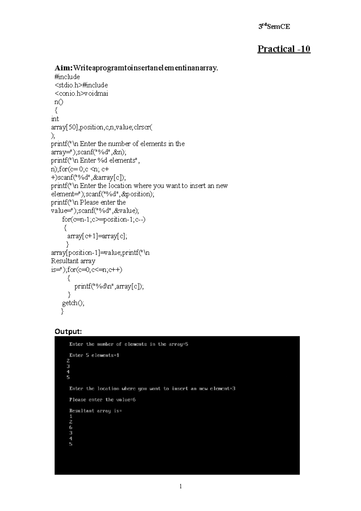 D.S Practical 1 ( Cannith ) Recover - 3 rdSemCE Practical - - Studocu