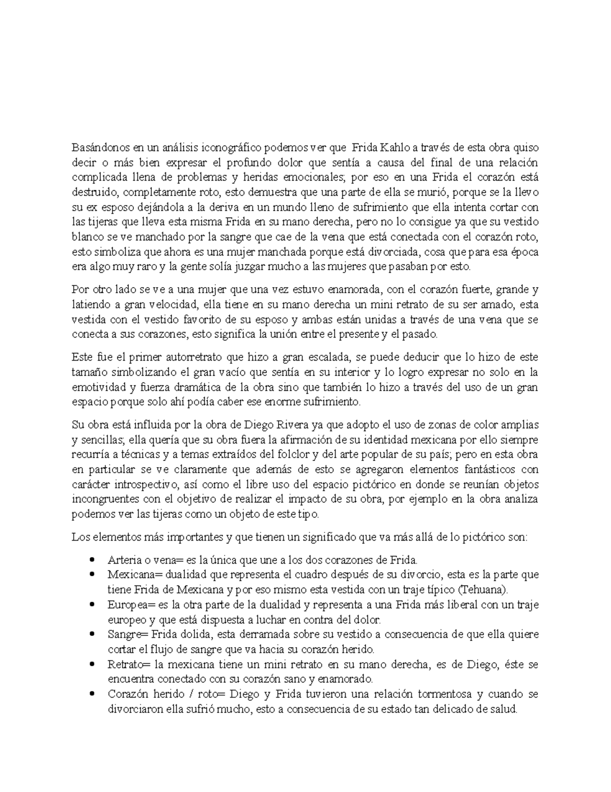 Dos fridas - Obras - Basándonos en un análisis iconográfico podemos ver ...