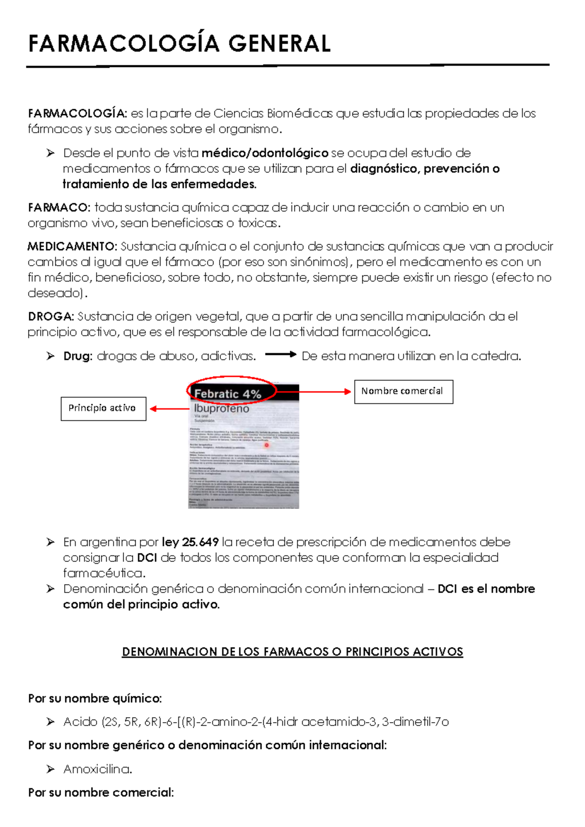 FarmacologíA General - FARMACOLOGÍA GENERAL FARMACOLOGÍA: es la parte ...