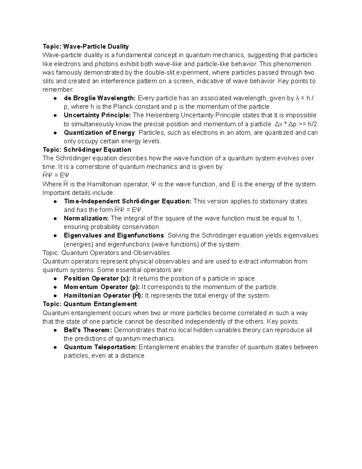 Quantum Mechanics - Topic: Wave-Particle Duality Wave-particle duality ...