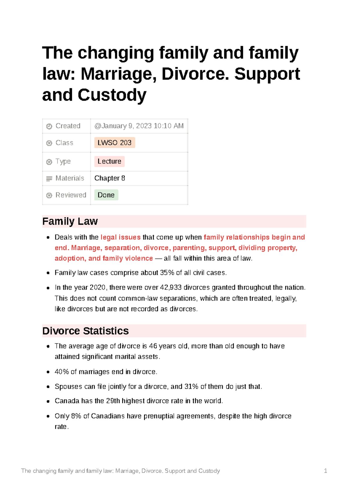 The changing family and family law Marriage Divorce - Support and ...