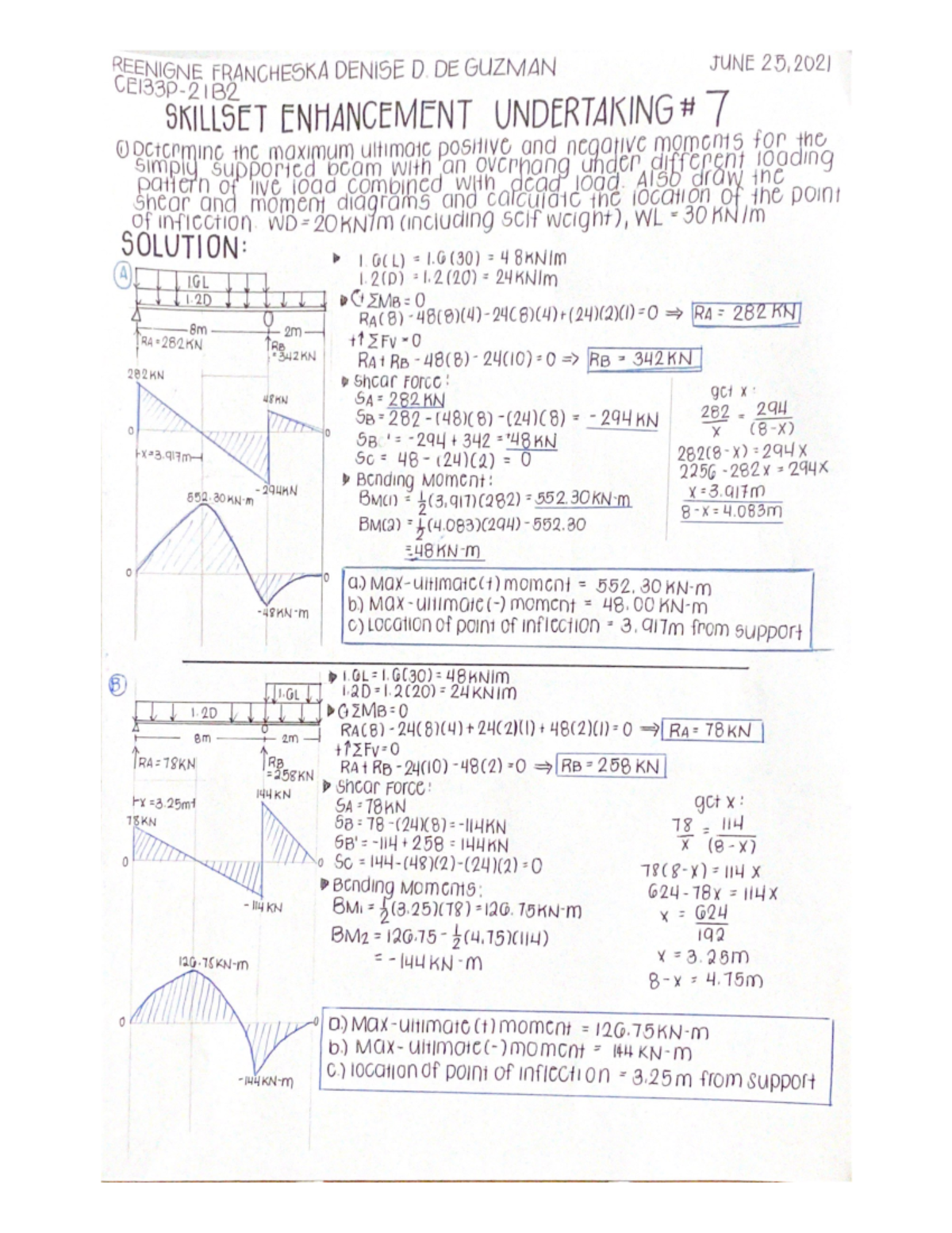 CE133P Problem Set 7 - BS Civil Engineering - Studocu