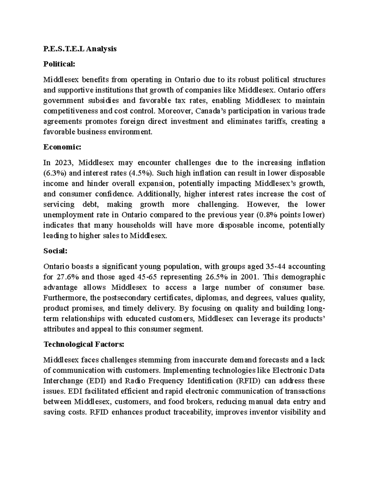 P.E.ST.E.L - asrfdasreas - P.E.S.T.E Analysis Political: Middlesex ...