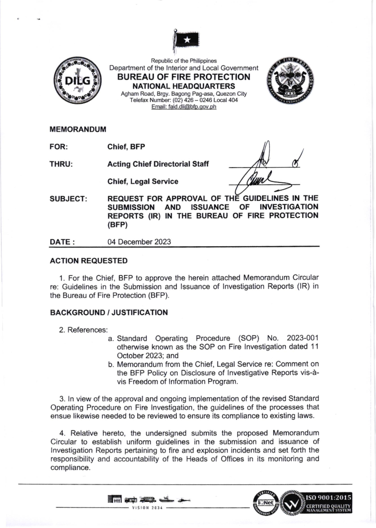 Investigation Reports Template - fn Republic of the Philippines ...