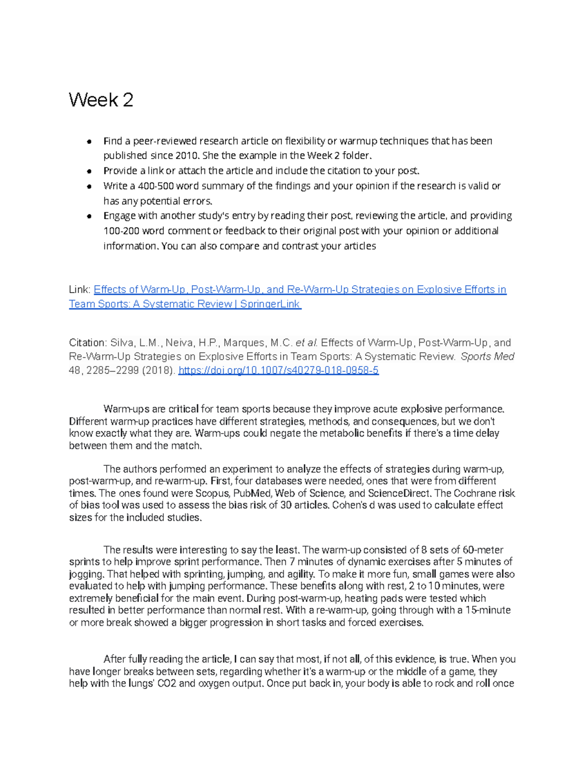 Week 2 - discussion board for week 2 - Week 2 Find a peer-reviewed ...