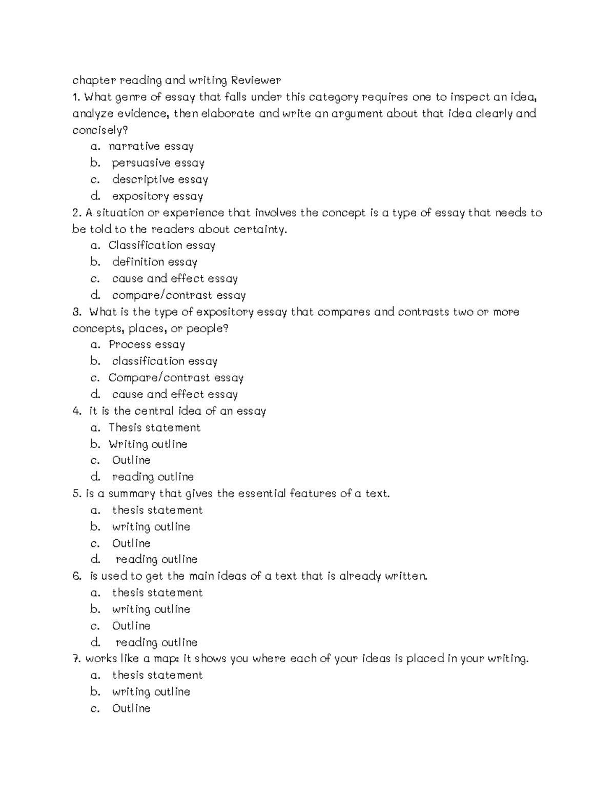 Chapter reading and writing Reviewer - Creative NonFiction - ICCT ...