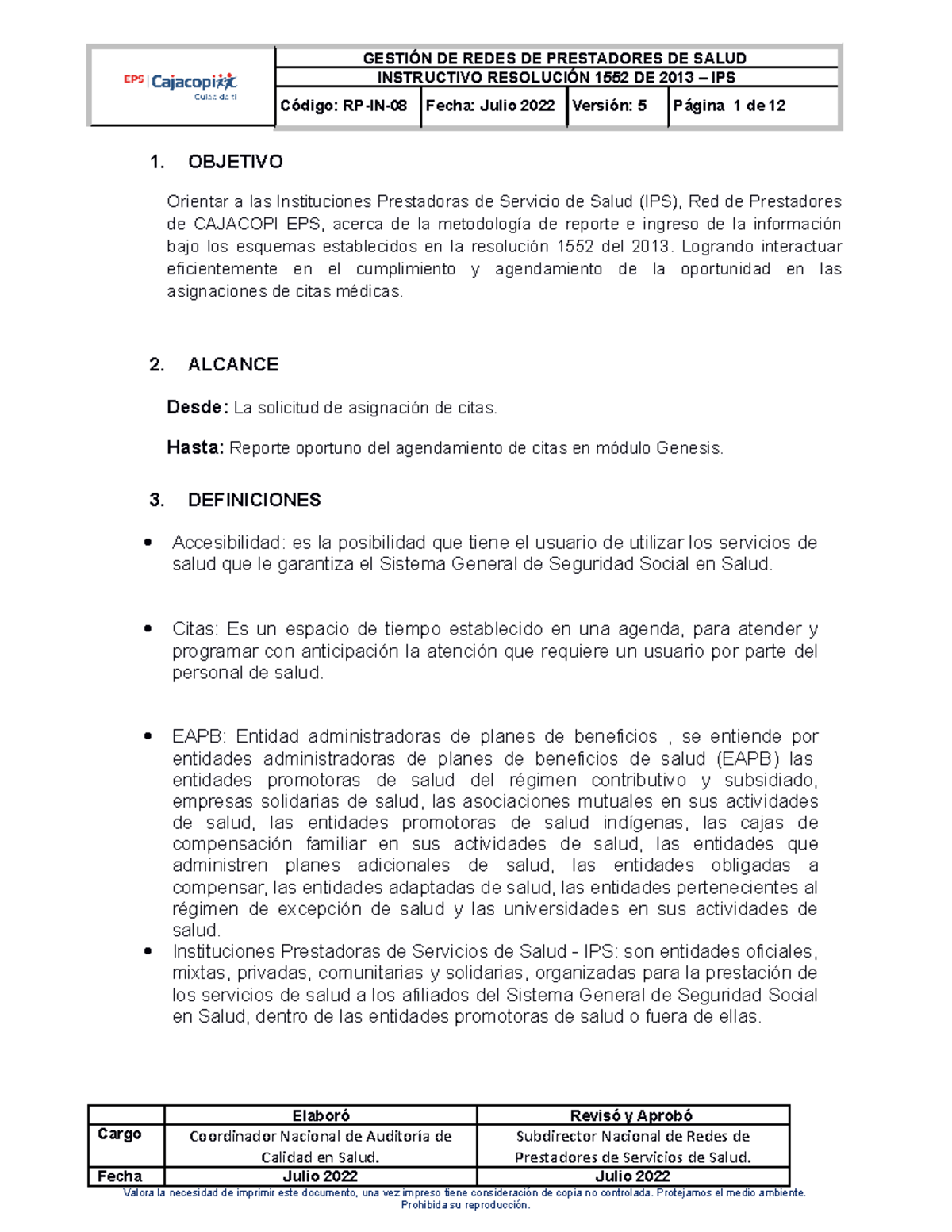 Instructivo Validado 1552 IPS - INSTRUCTIVO RESOLUCIÓN 1552 DE 2013 ...