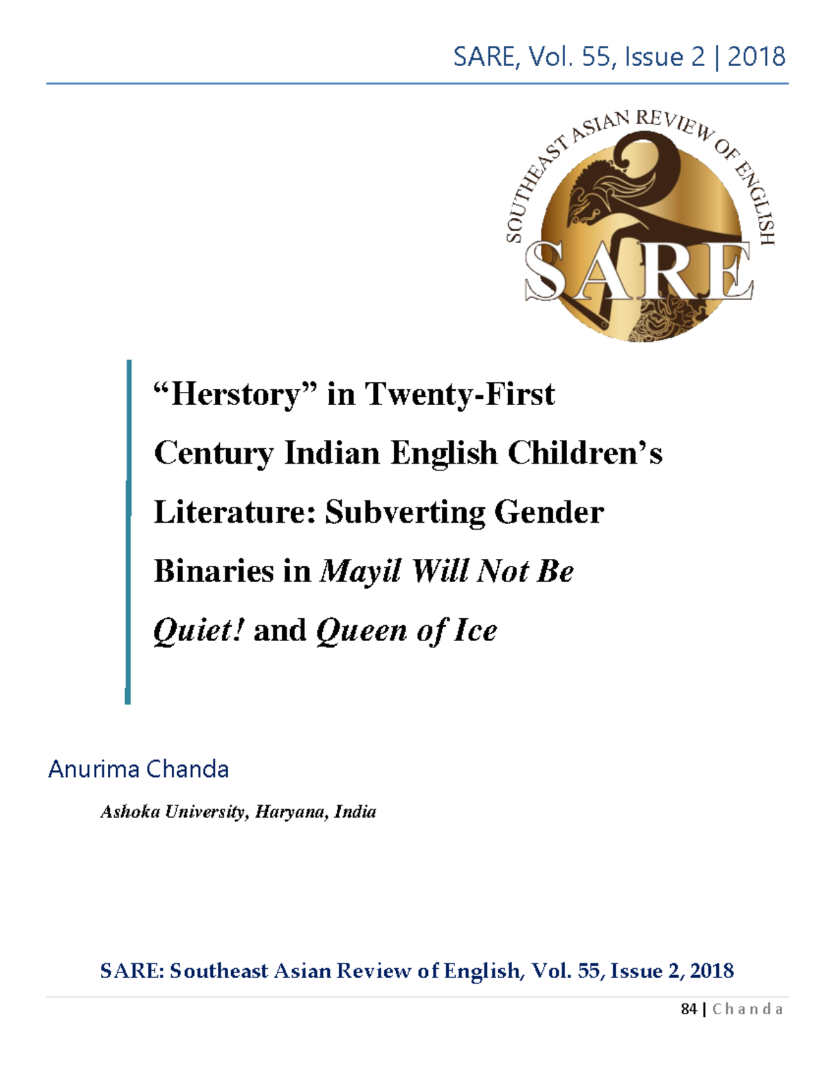 “Herstory” in Twenty-First Century Indian English Children’s Literature ...