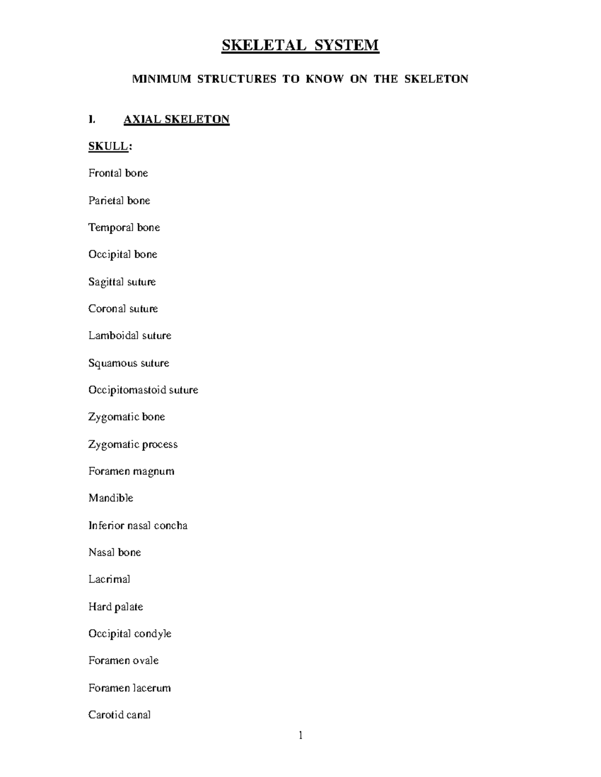 12. minimum structures Skeletal Sys - SKELETAL SYSTEM MINIMUM ...