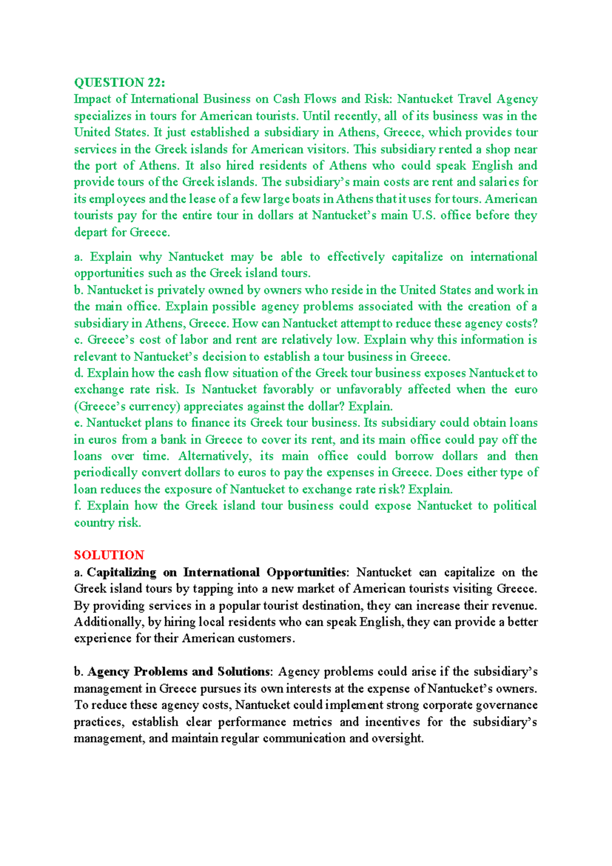 IFM Assignment - QUESTION 22 : Impact of International Business on Cash ...