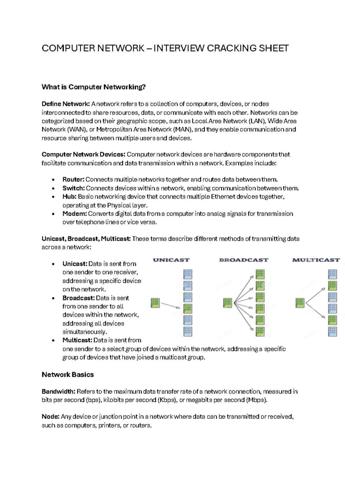 Computer Network Goal - Easy sheet for cn - COMPUTER NETWORK ...