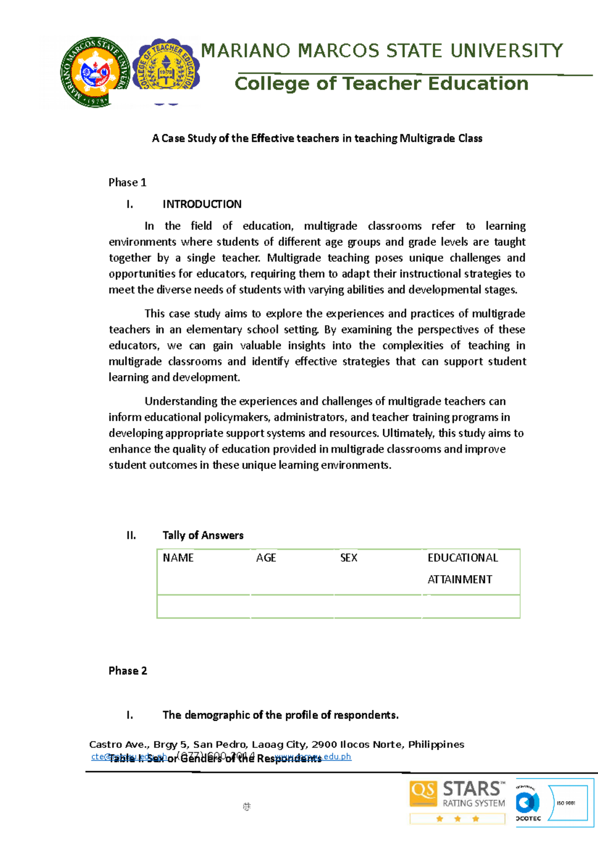 Multigrade CASE Study Group - A Case Study of the Effective teachers in ...