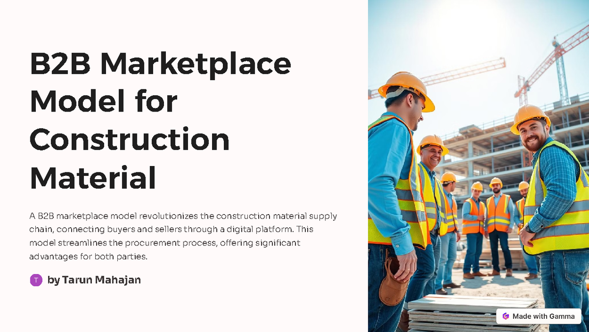 B2B Marketplace Model for Construction Material - B2B Marketplace Model for Construction ...