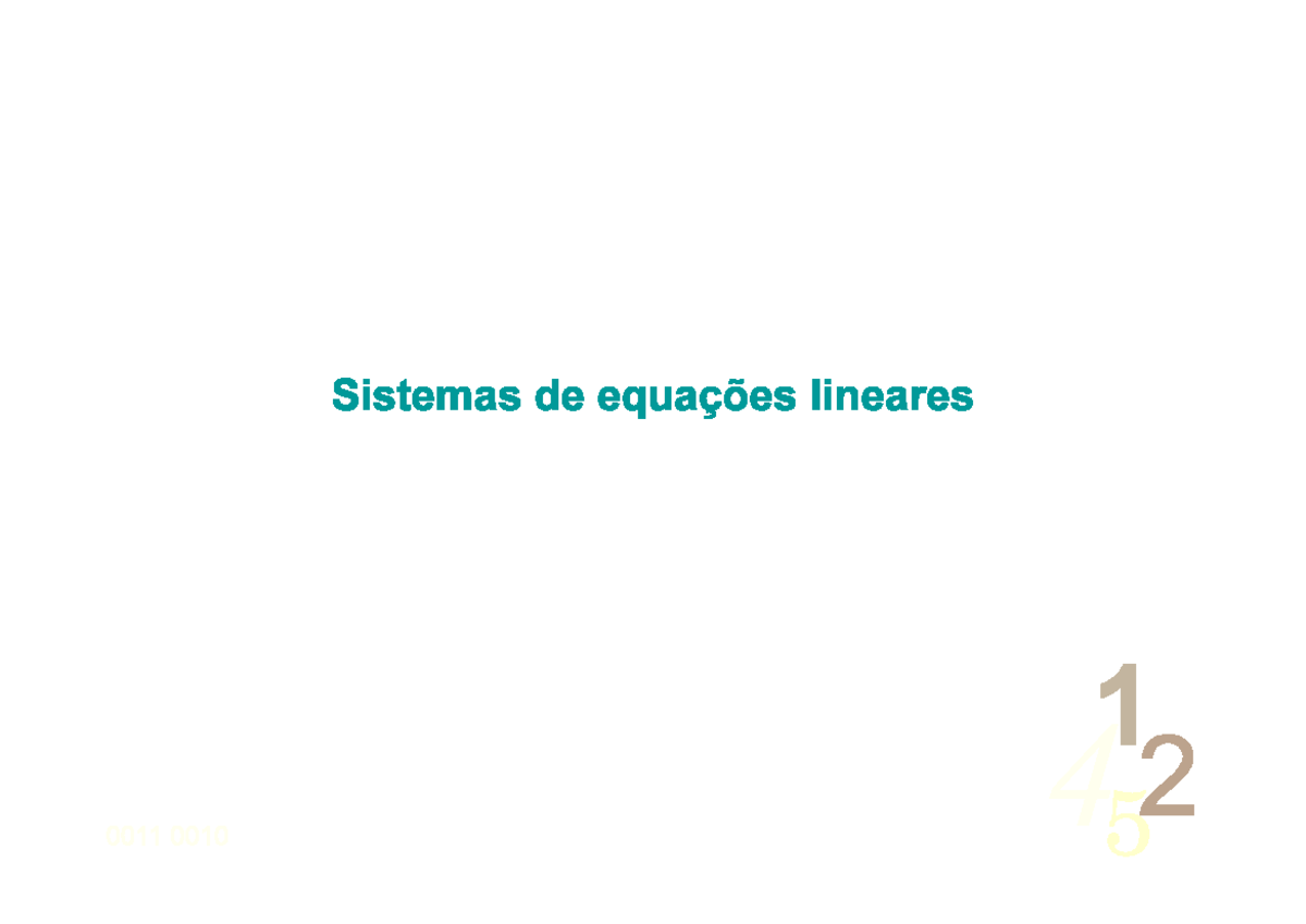sistema EXERC.pdf - Álgebra Linear - Studocu