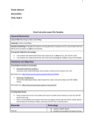 C732 Task 2 - This is a passed Task 2 doe Disciplinary Reading at WGU ...