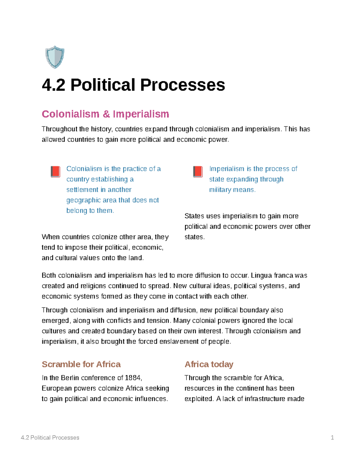 Political processes - Professor: Benjamin Sinn - 4 Political Processes ...