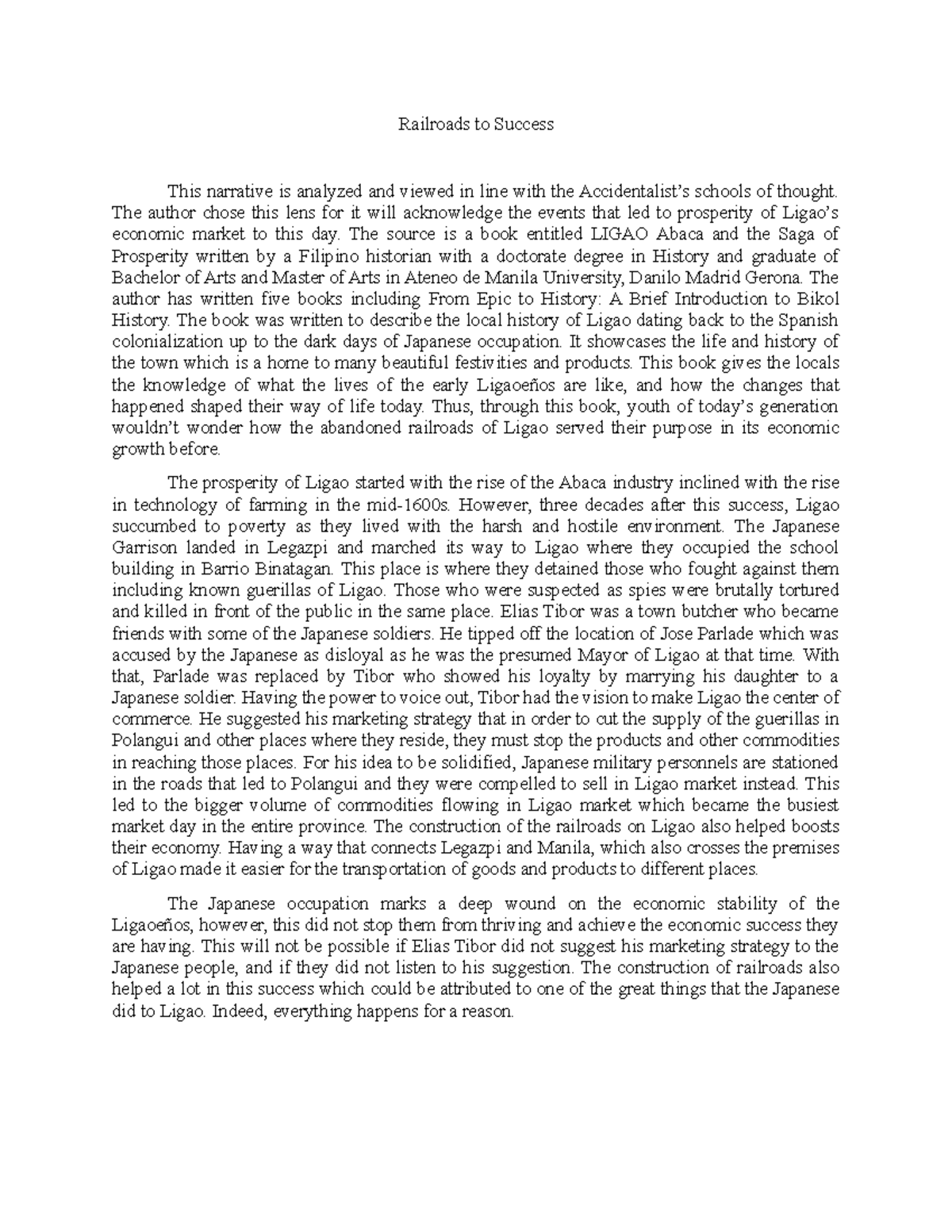 RPH-Historical Narrative - Railroads to Success This narrative is ...