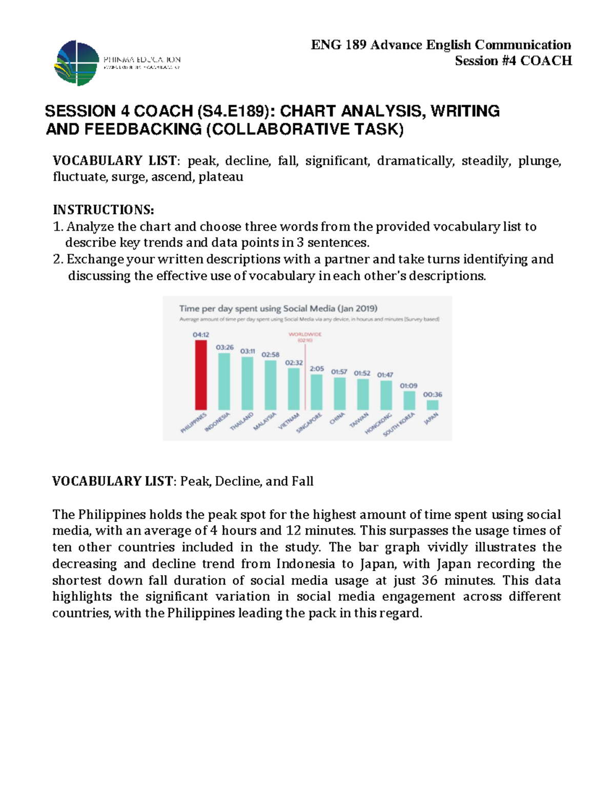 SAS 4 ENG189 Coach - ENG 189 Advance English Communication Session # 4 ...
