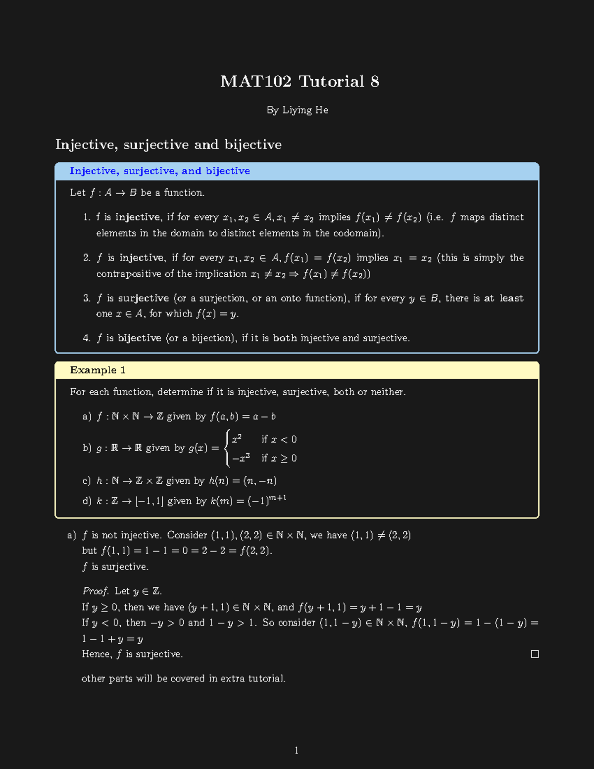 MAT102 23 Winter Tutorial 8 Solutions - MAT102 Tutorial 8 By Liying He ...