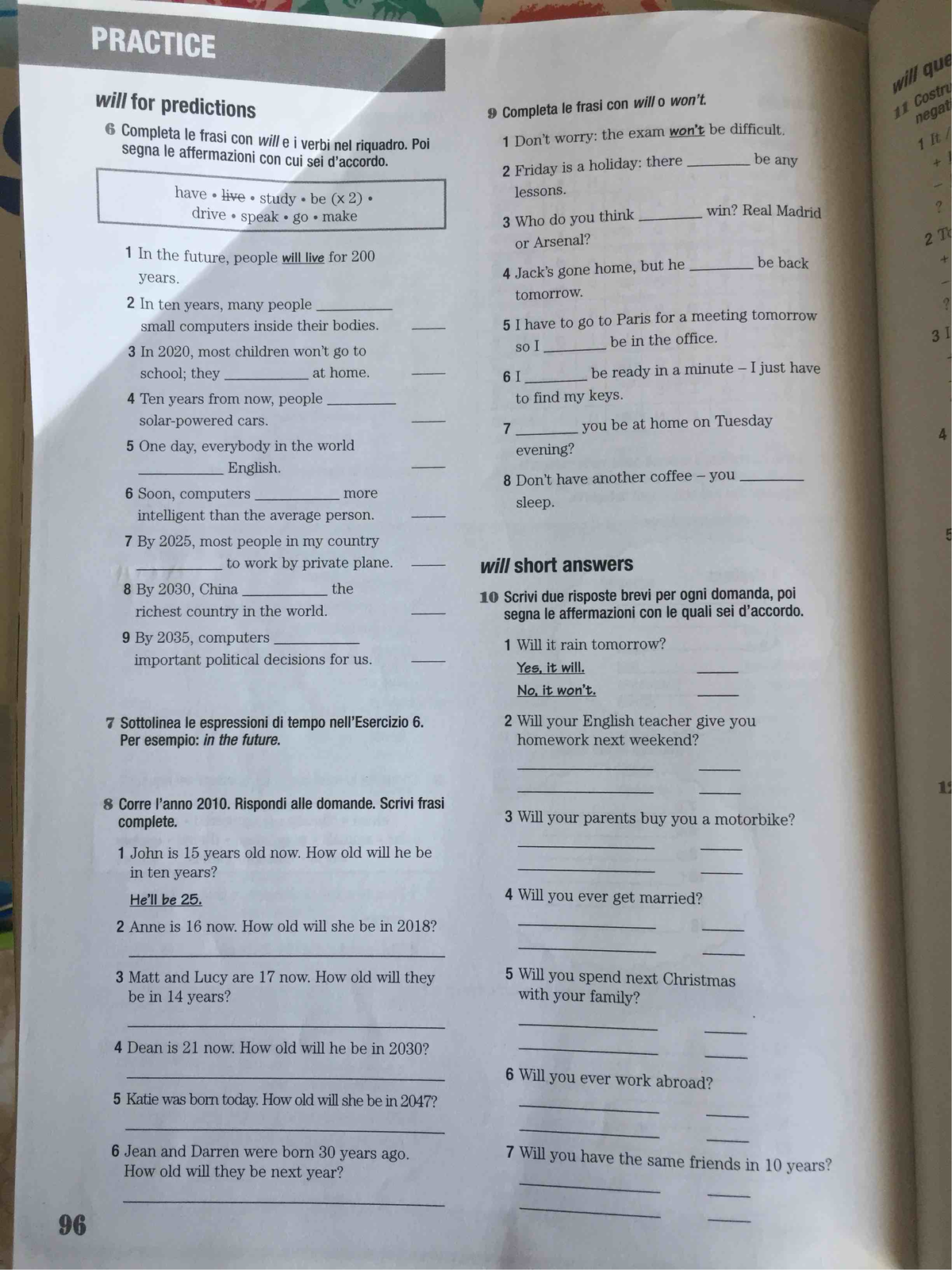 A2-B2 - Inglese - Esercizi SUL Futuro - Lingua inglese II - Studocu