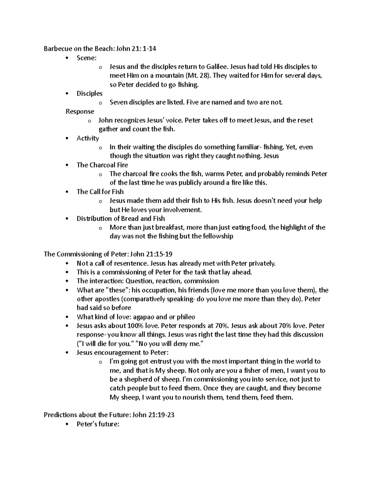 John 21 - Christ Hulshof teaches on John 21. - Barbecue on the Beach ...