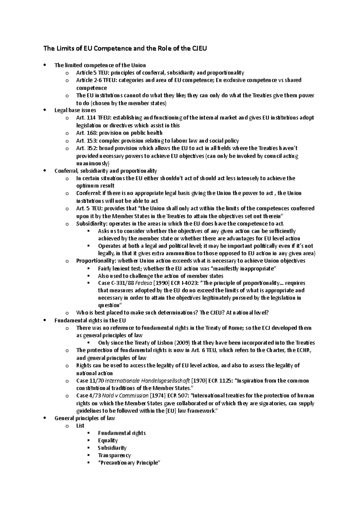 The Limits of EU Competence and the Role of the CJEU - 114 TFEU ...