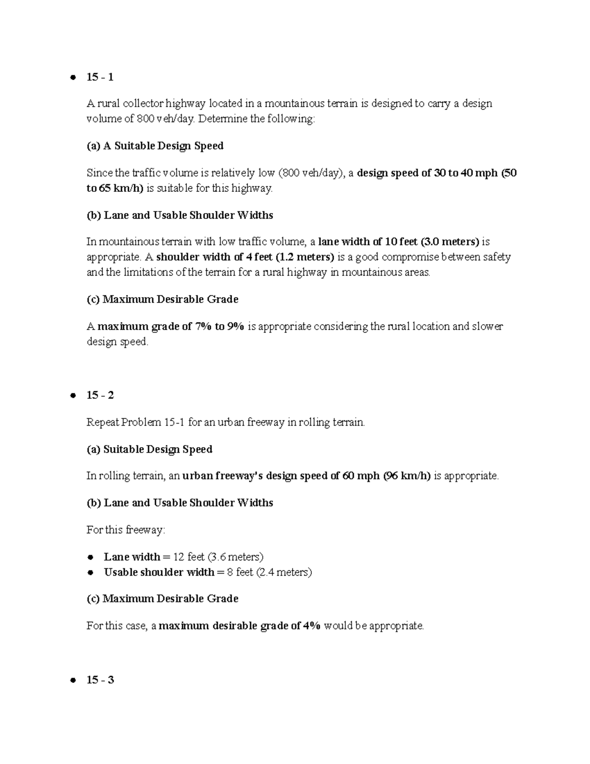 Assignment-2-HRE - Assignment - 15 - 1 A rural collector highway ...