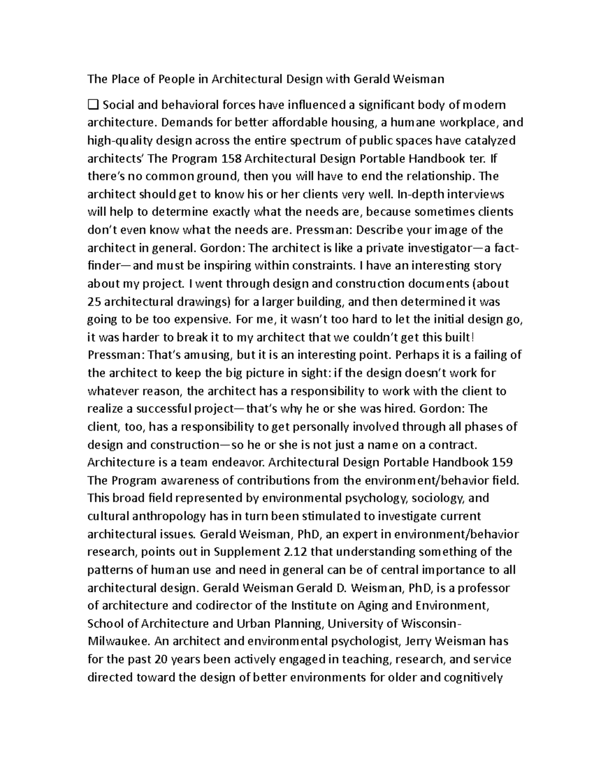 AR 17 - Lecture notes 3-7 - Architectural Design 1 - TIP - Studocu