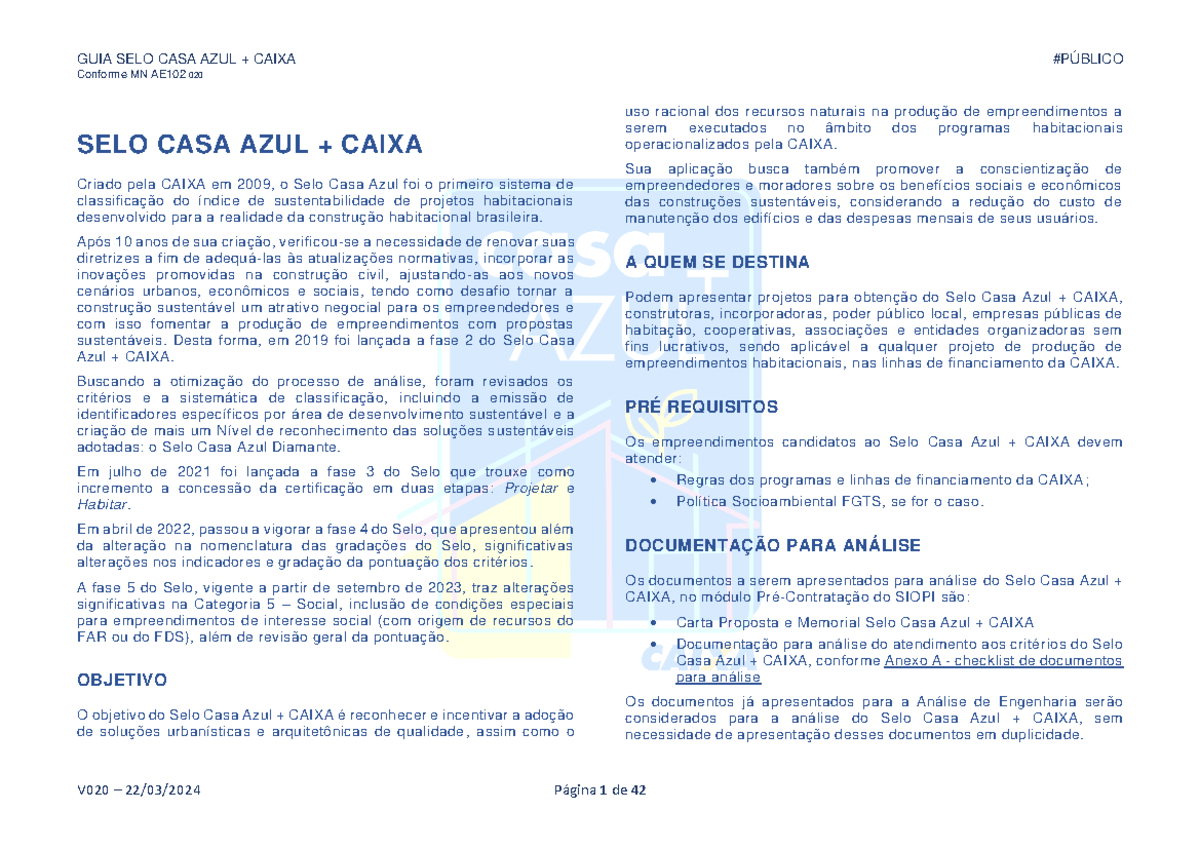 Guia selo casa azul caixa - Conforme MN AE102 020 SELO CASA AZUL ...