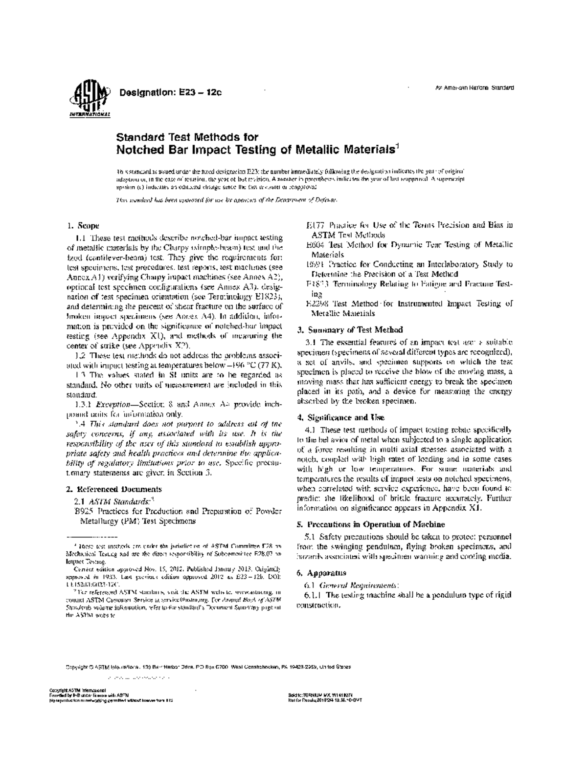 Astm-e23 compress - Management Aspects - Studocu