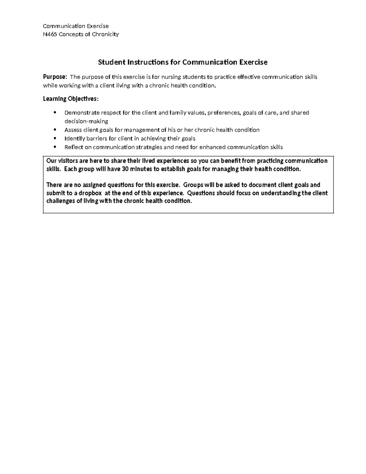 Standardized Patients Communication Experience Outline of Student ...
