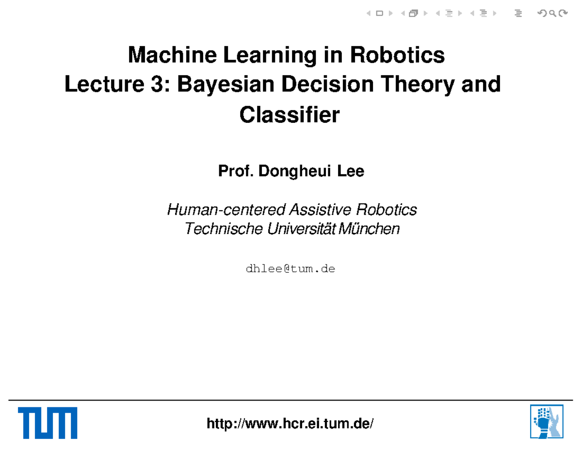 Lecture Notes 3 - 2020 - Machine Learning in Robotics Lecture 3 ...