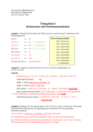 KS Uebung 2 - übung - Prof. Dr. Georgios Raptis OTH-Regensburg Übungen ...