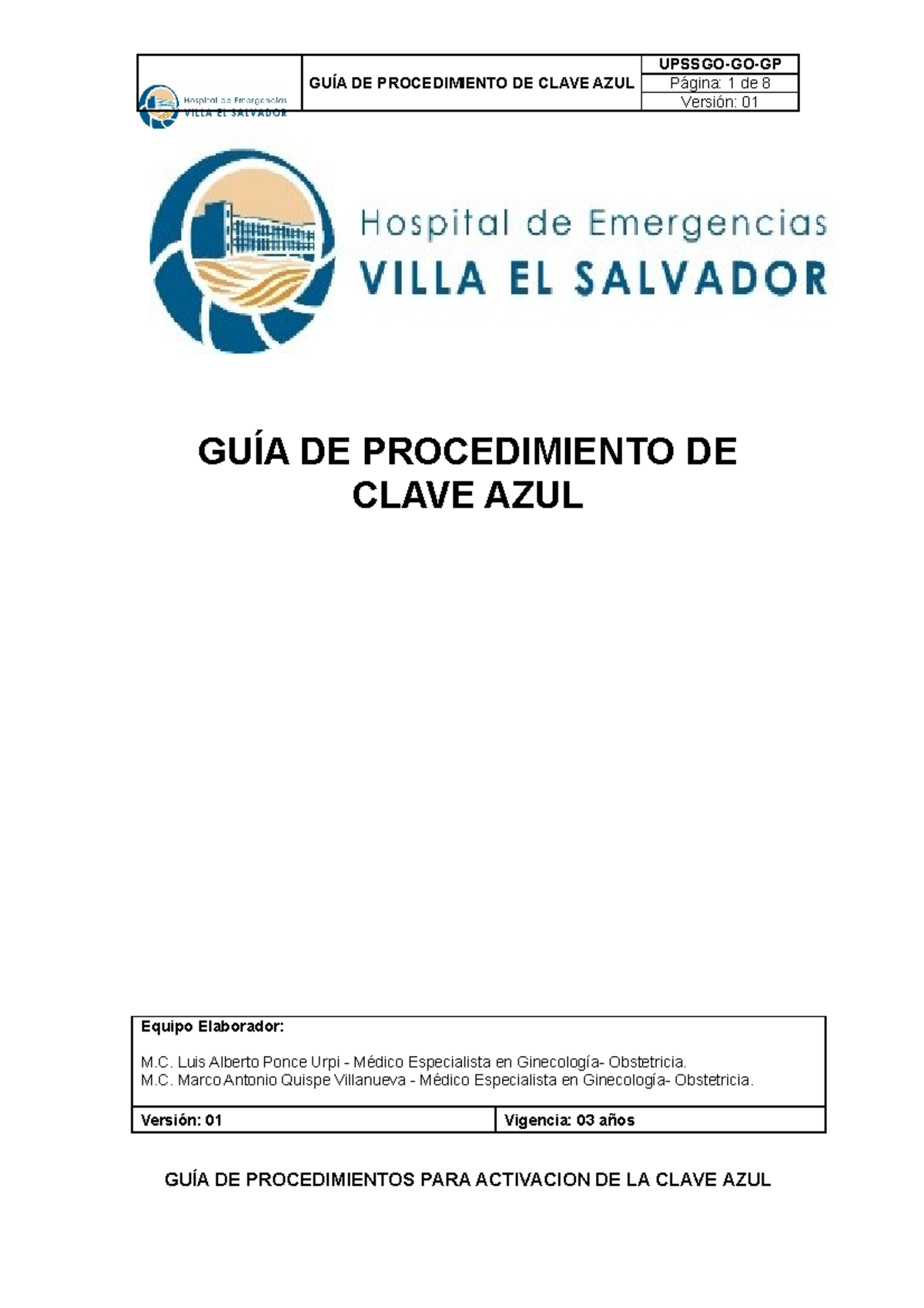GUÍA DE Procedimiento DE Clave AZUL - GUÍA DE PROCEDIMIENTO DE CLAVE ...