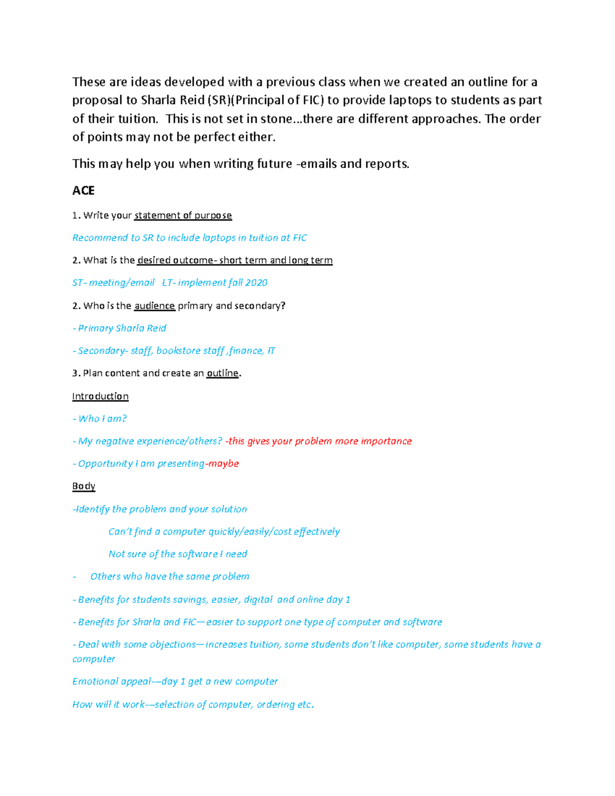 Business Letter Outline Completed in Class (Laptop) copy - These are ...