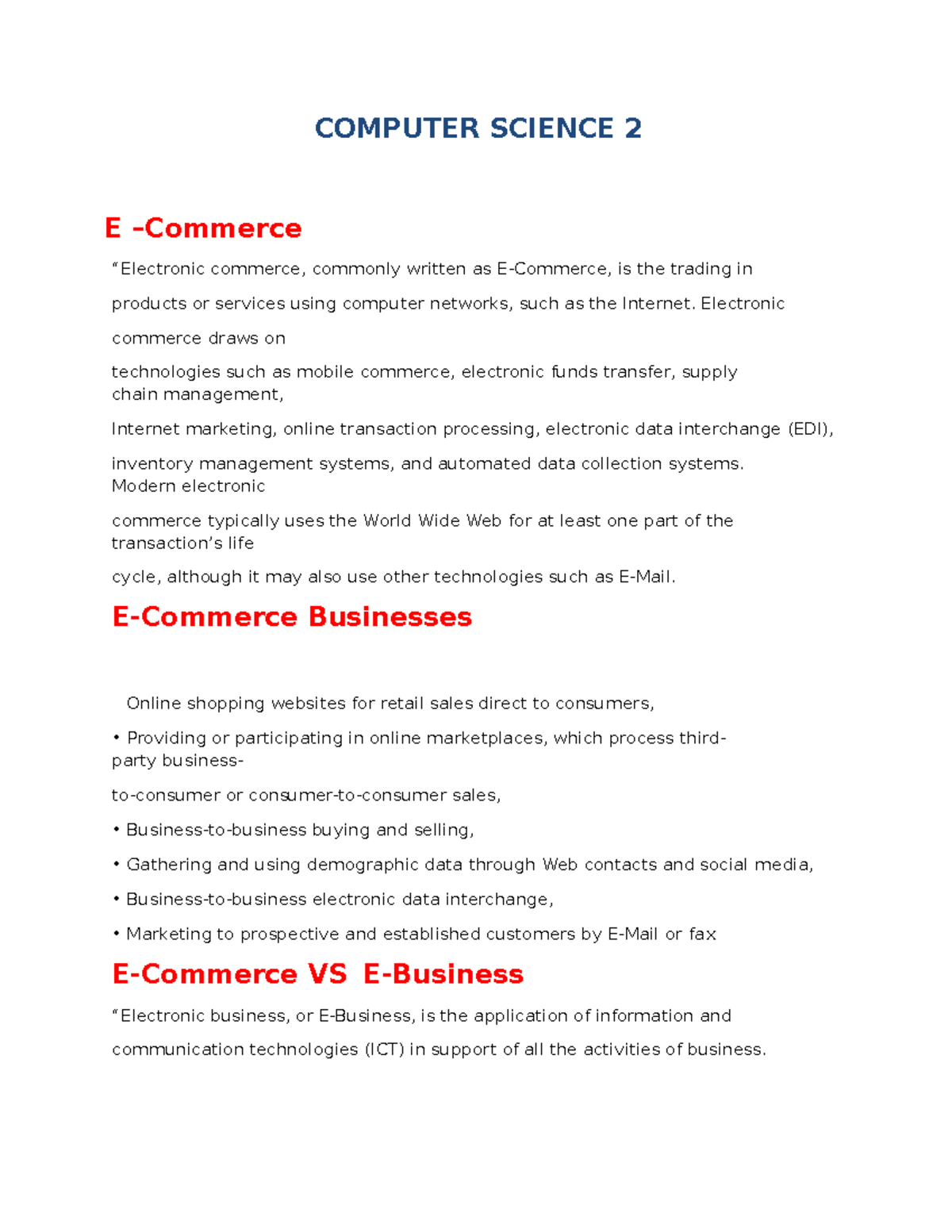 E-commerce - msroom guide - Computer science - USM - Studocu