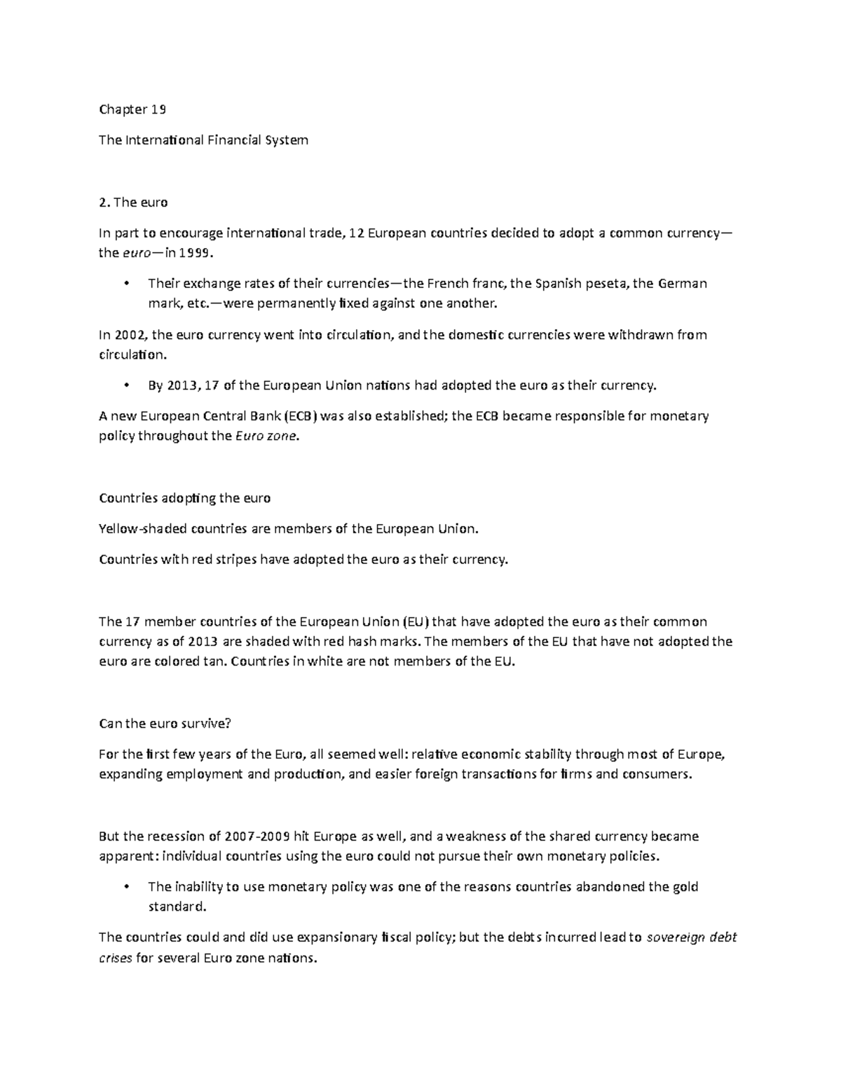 Chapter 19 Lecture Notes 3 - Chapter 19 The International Financial ...