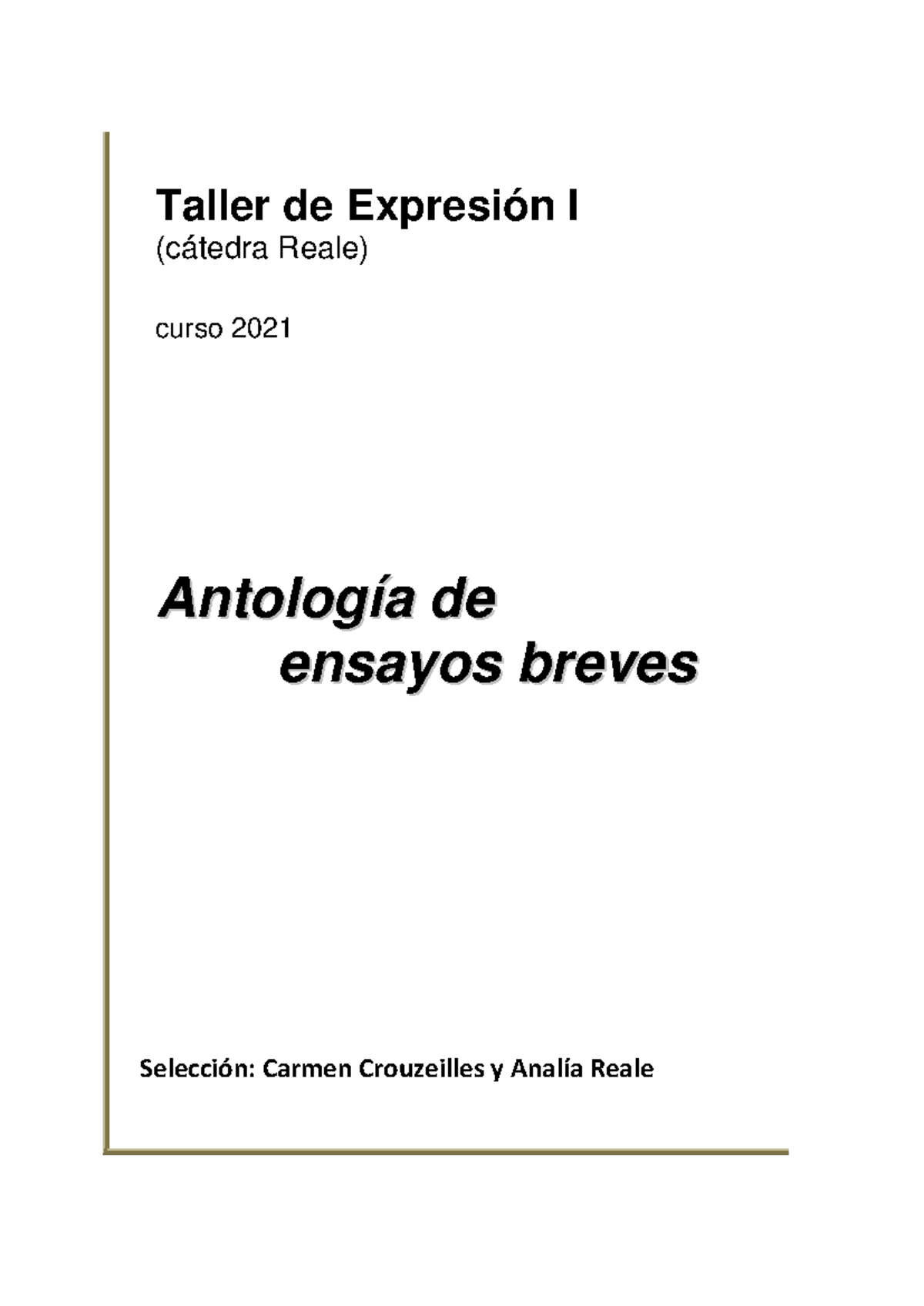 Ensayo Antologia 2021 - Nobshwbsjsyhwhwkshsnwyaesta?? - Taller de ...