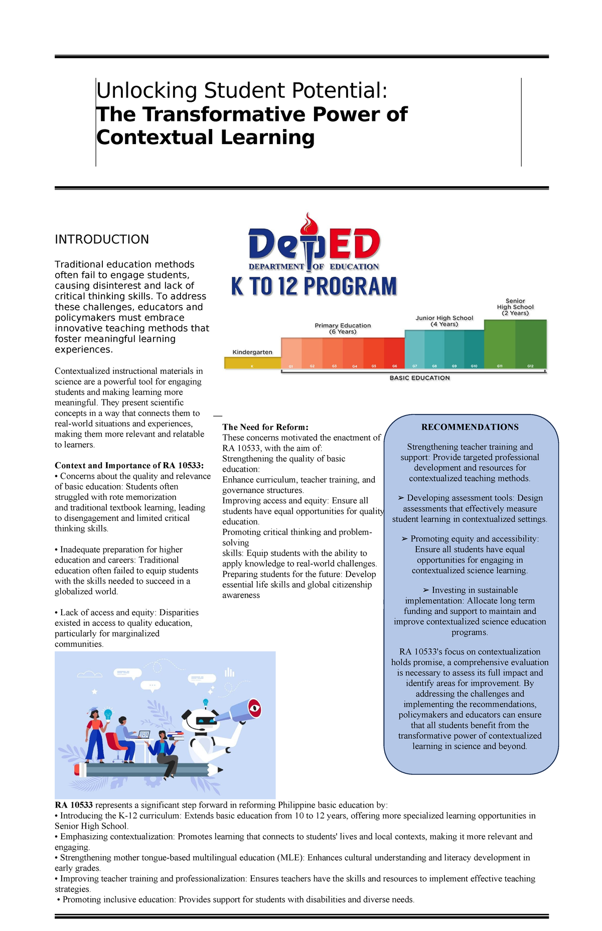 Policy Brief - RA 10533 - Unlocking Student Potential: The ...