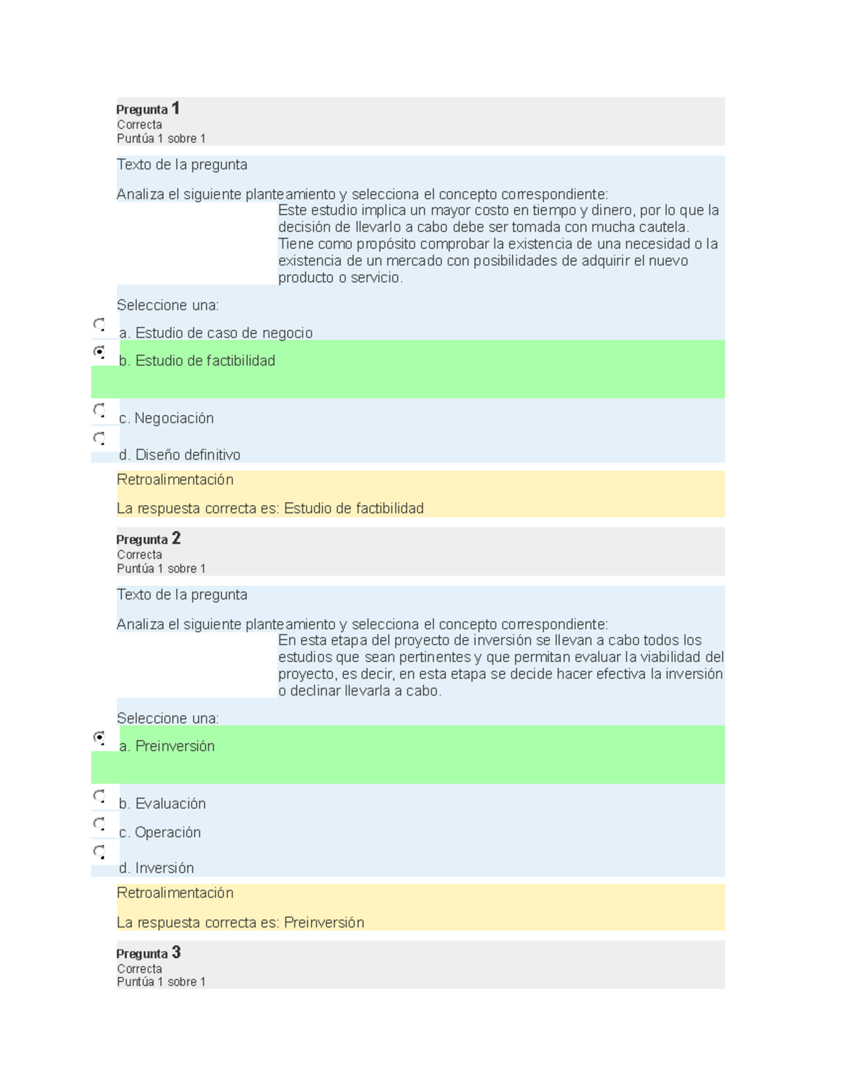 EA1. Contexto de la evaluación de proyectos INT 2 - Pregunta 1 Correcta Puntúa 1 sobre 1 Texto ...