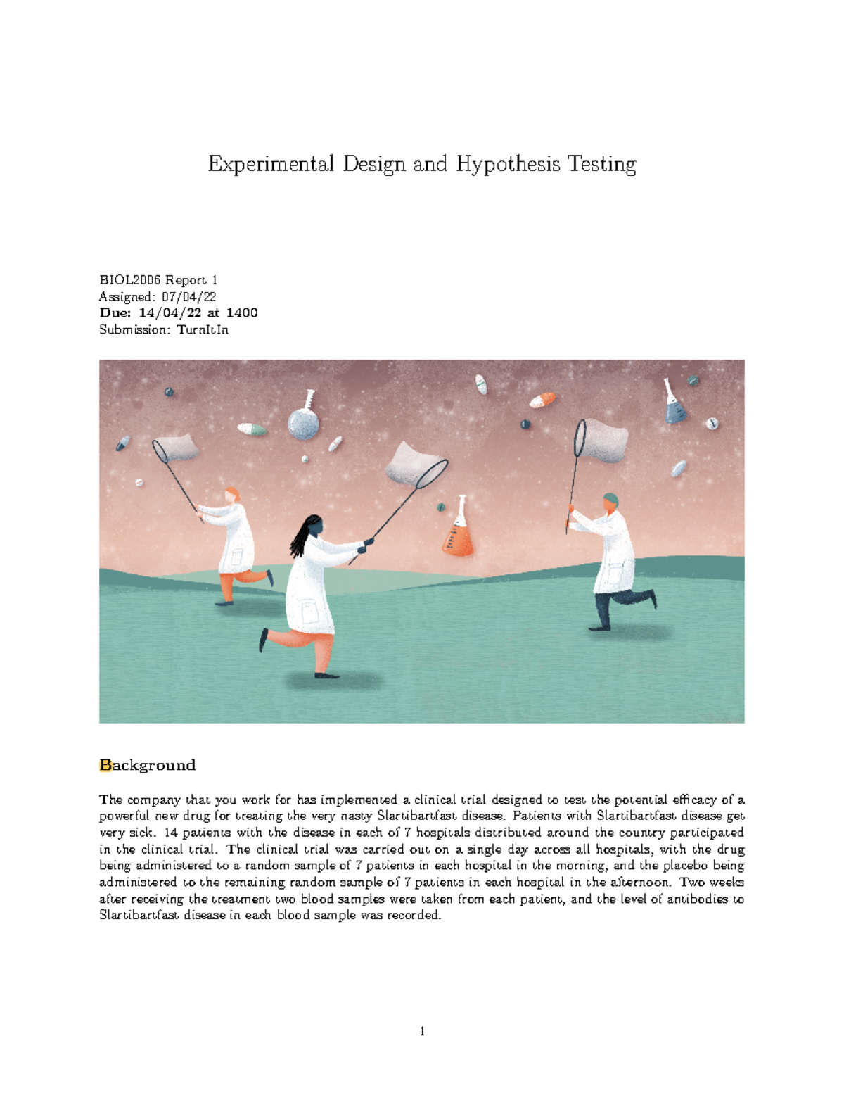 BIOL2006 Report 01 - Things to remember for basic Biology statistics - Experimental Design and ...