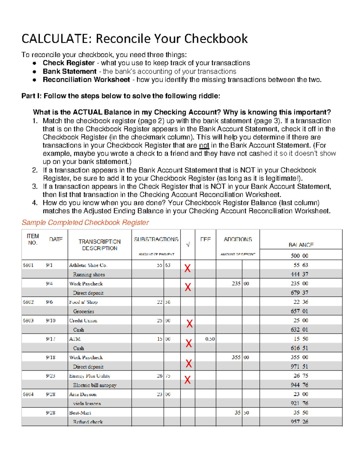 Kami Export - Calculate Reconcile Your Checkbook #2 (1) - CALCULATE ...