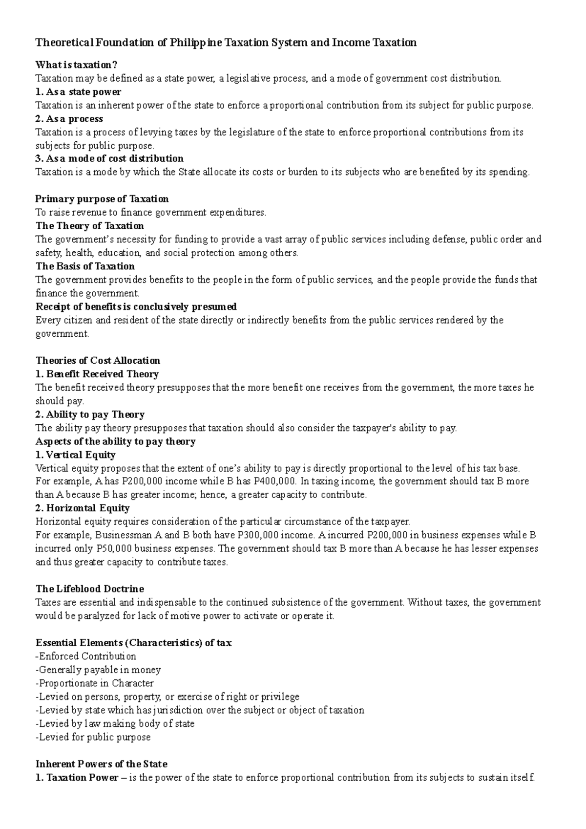 Theoretical Foundation of Philippine Taxation System and Income ...