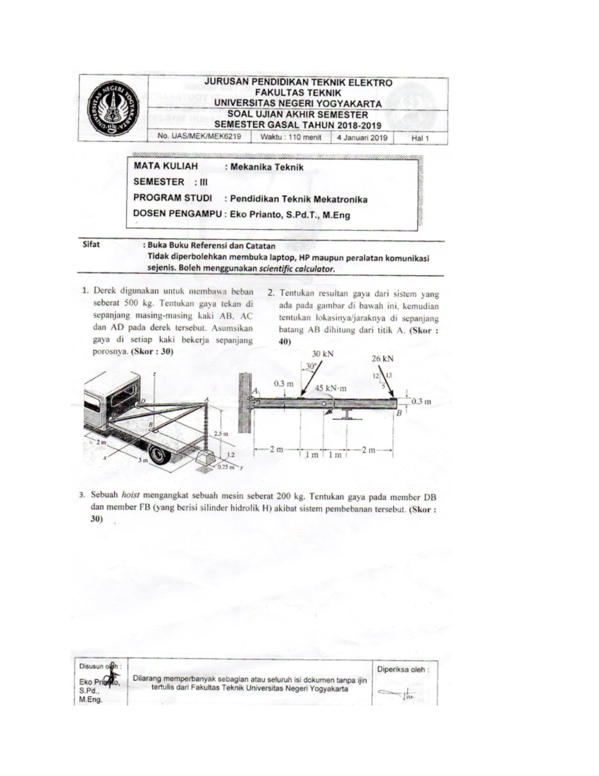 Mekanika Teknik - Practice quiz - Dasar Teknik Elektro - Studocu Mekanika Teknik - Practice quiz - Dasar Teknik Elektro - Studocu
