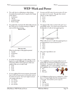 Pulley Lab SE - answers - Name: Alex M Date: March, 4th Student ...