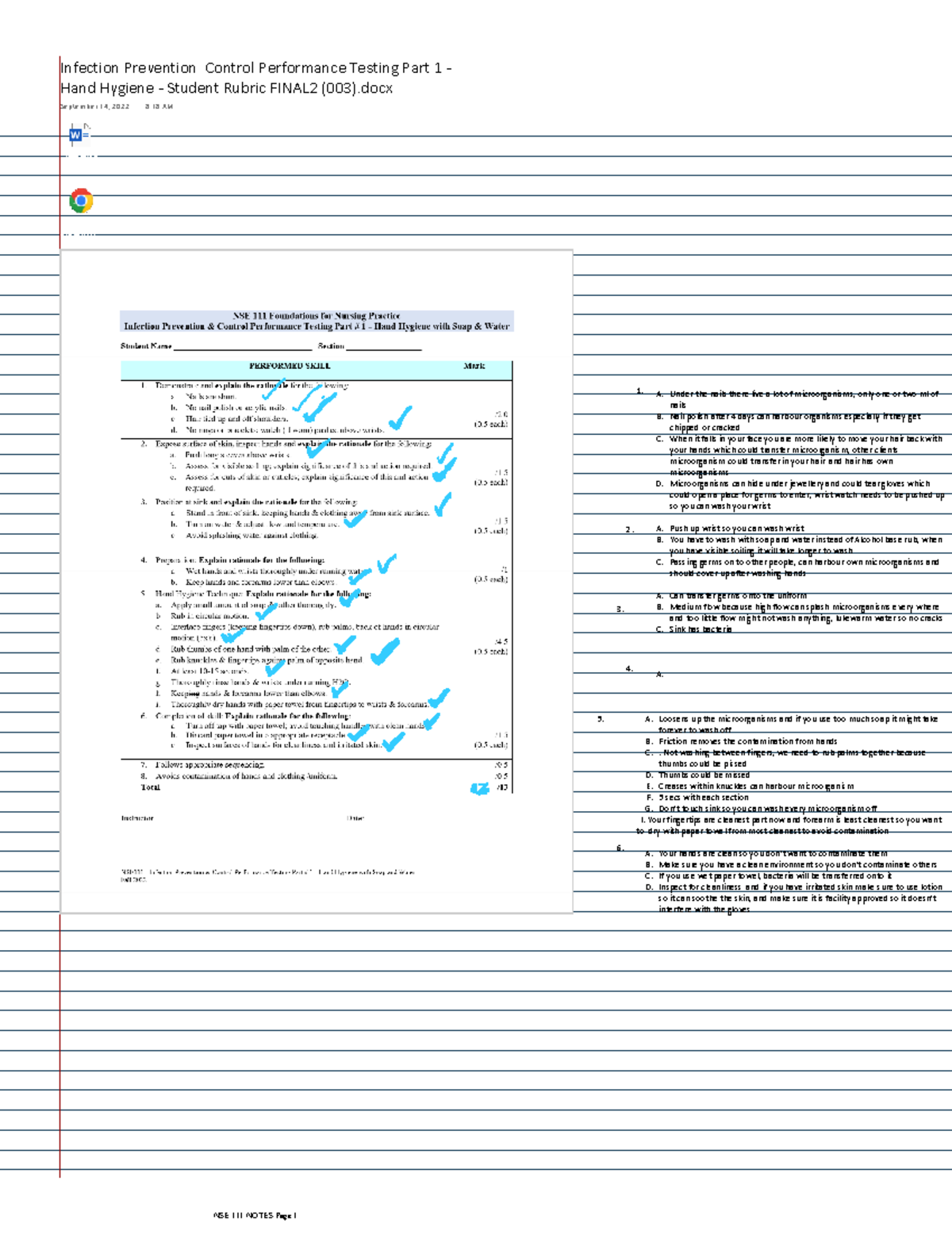 Infection Prevention Control Performance Testing Part 1 - Hand Hygiene ...