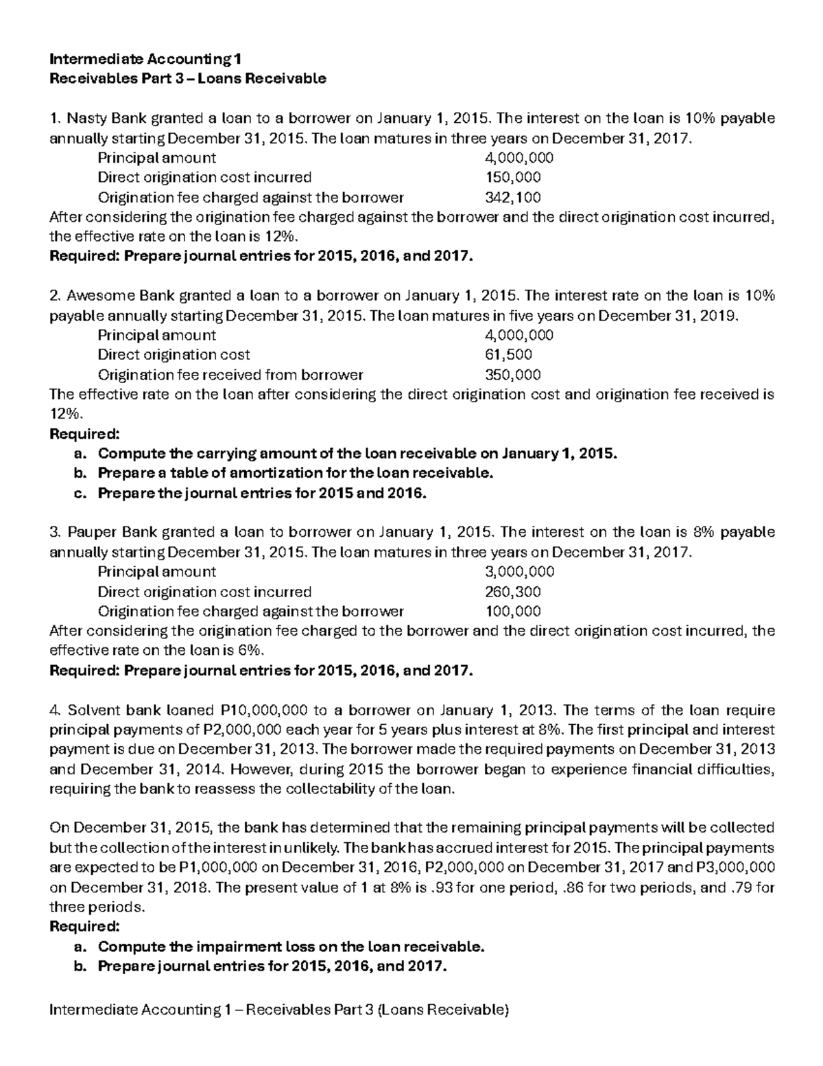IA1 Receivables Part 3 - secret - Intermediate Accounting 1 – Receivables Part 3 (Loans ...