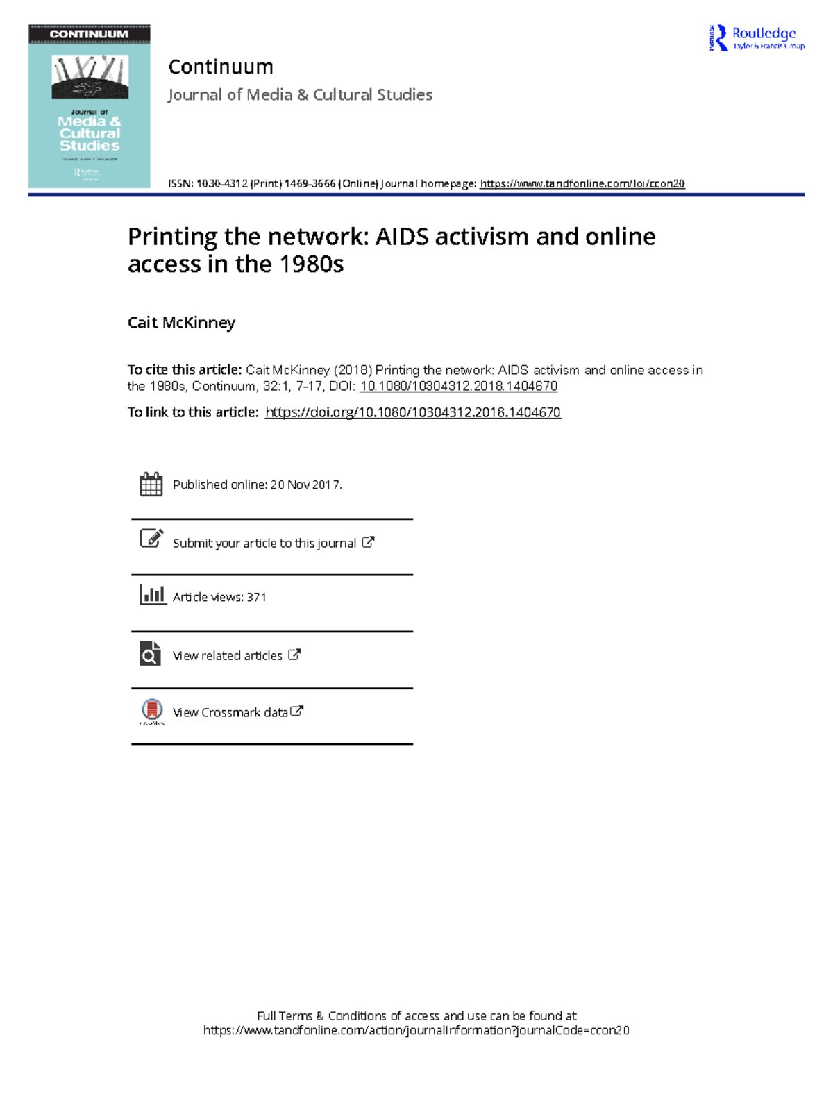 457835262 Printing the network AIDS activism and online access in the ...