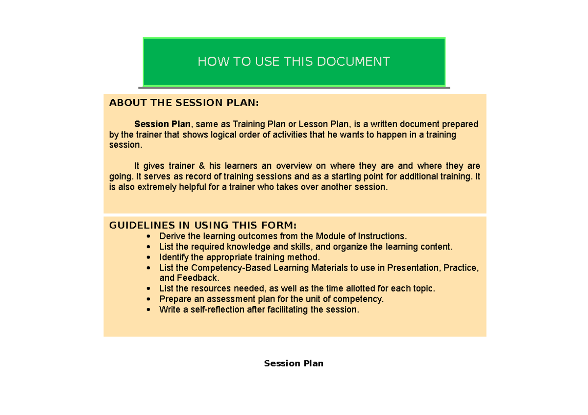 364507429 Session Plan LO1 Bookkeeping NC III - HOW TO USE THIS ...