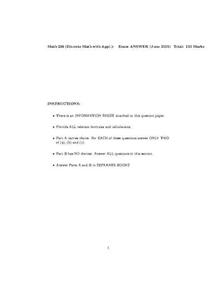 Tutorial 1 - MATH236 Discrete Mathematics with Applications W Tutorial 1: 2014. Let A = {− 1 , 0 ...